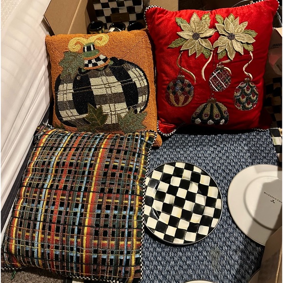 MacKenzie-Childs | Accents | Set Of 3 Beaded Pillows | Poshmark